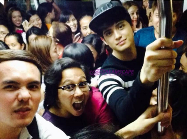 LOOK: James Reid rides MRT to beat traffic | Inquirer Entertainment