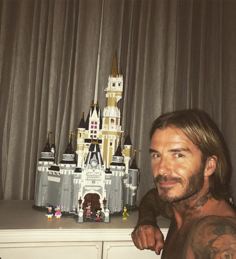 David Beckham builds a castle for his daughter using LEGO bricks ...