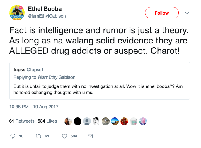 Ethel Booba admits being 'one of those 16M' but denounces 'tanim droga ...