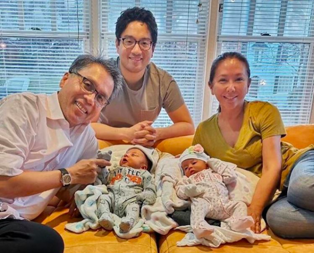 Korina Sanchez, Mar Roxas fly home with twins | Inquirer Entertainment