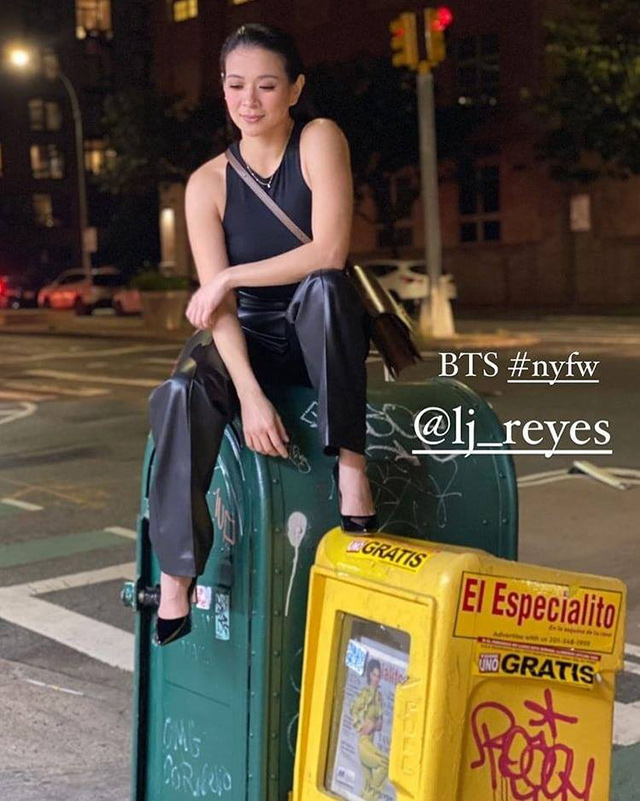 LOOK: LJ Reyes stuns in black at NY Fashion Week, fangirls over Gigi ...