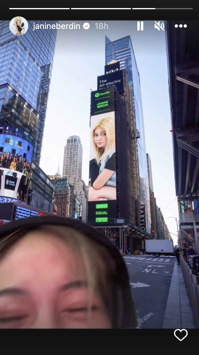 Janine Berdin gets featured in Times Square billboard in New York