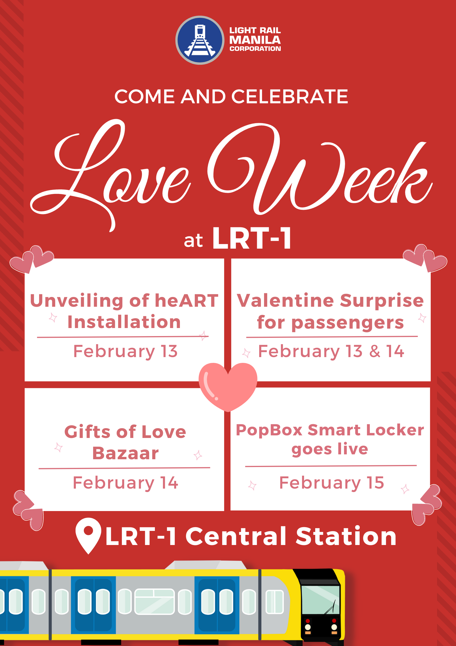 ‘Love Week’ at LRT-1 to kick off with art display, passenger surprises