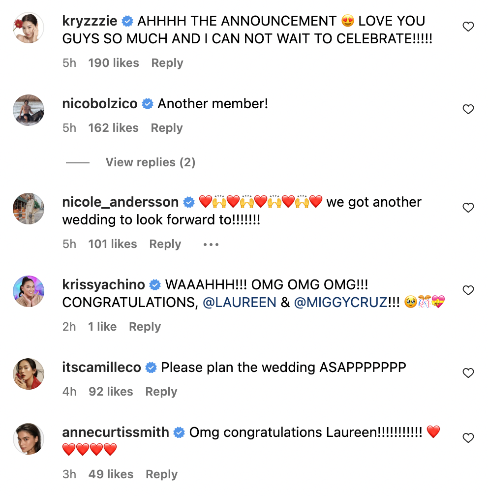 Laureen Uy gets engaged with non-showbiz boyfriend Miggy Cruz