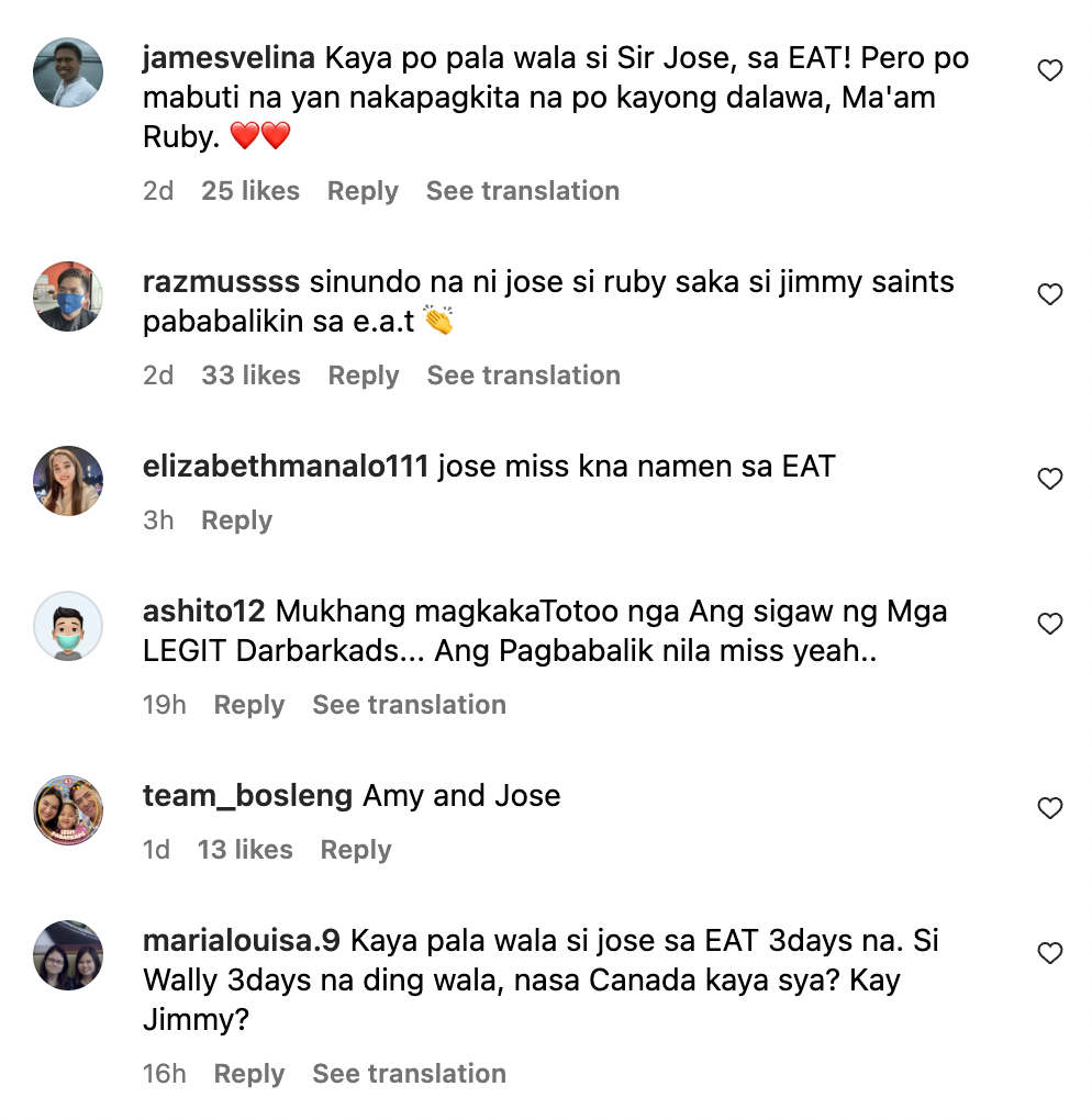 LOOK: Jose Manalo visits former ‘Eat Bulaga’ host Ruby Rodriguez