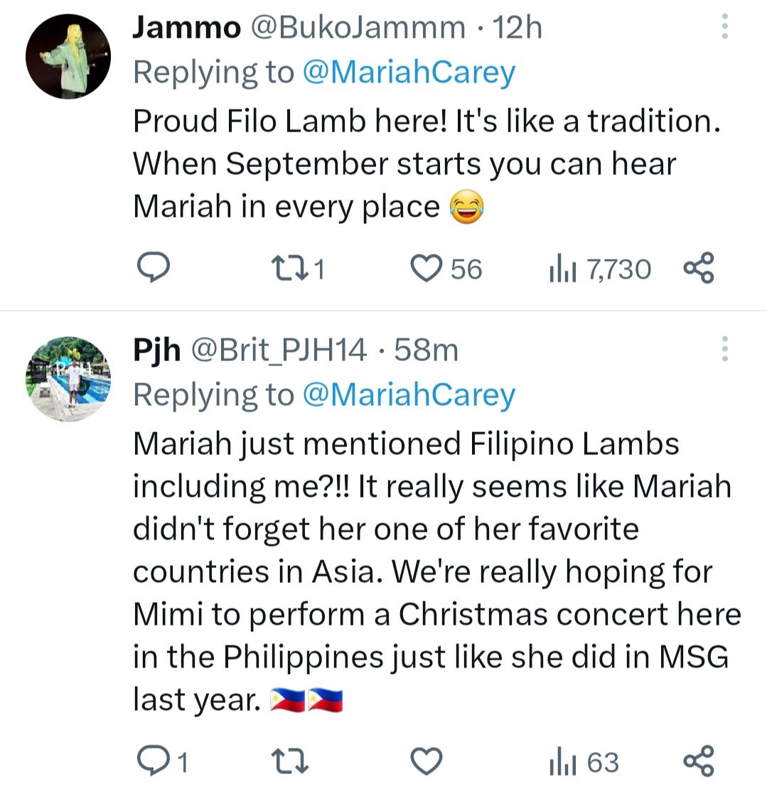 Mariah Carey gives shoutout to ‘Filipino lambs’ as Christmas season in ...
