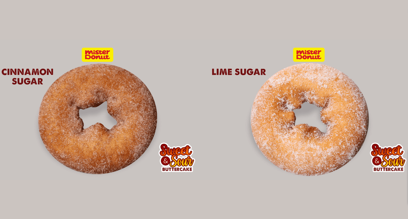 Twin treats from Mister Donut: Sweet & Sour Classic Buttercake