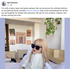 Sammy Manese, internet personality, dies