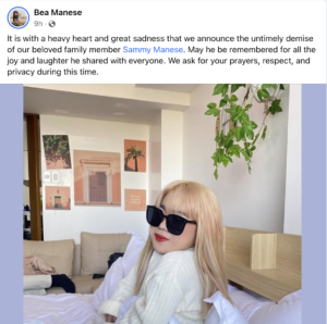 Sammy Manese, internet personality, dies