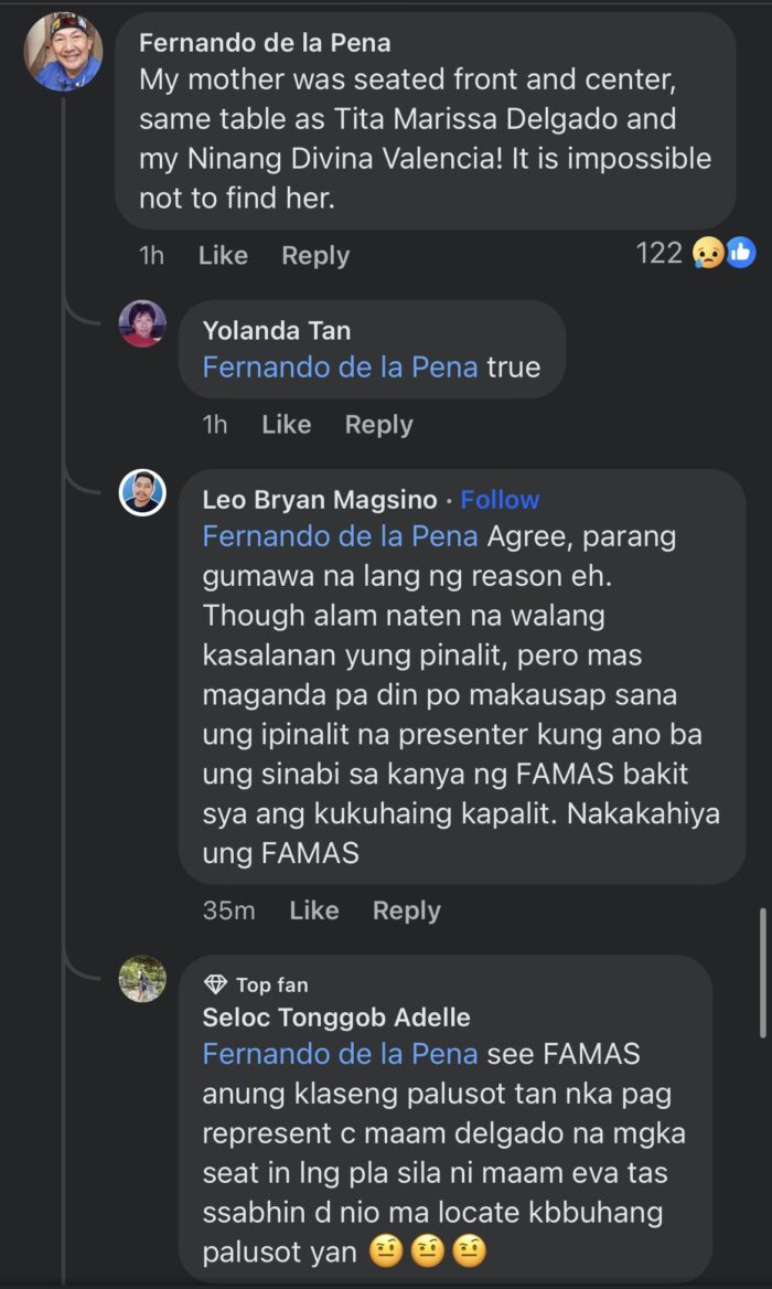 FAMAS sorry for ‘replacing’ Eva Darren after she wasn't located