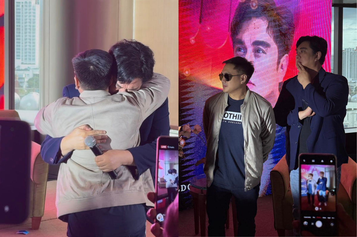 Jojo Mendrez surprised by Rainier Castillo during media launch