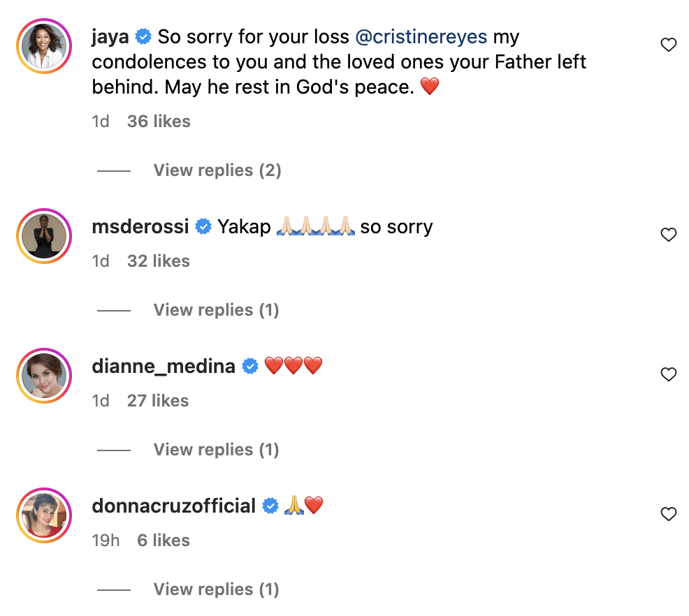 Cristine Reyes mourns death of adoptive father