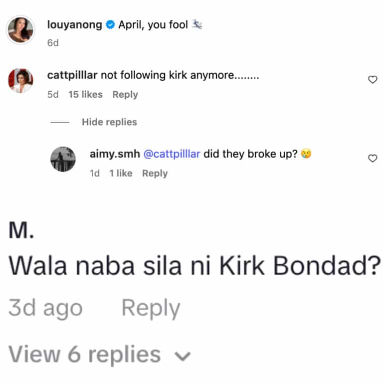 Lou Yanong unfollows BF Kirk Bondad on Instagram