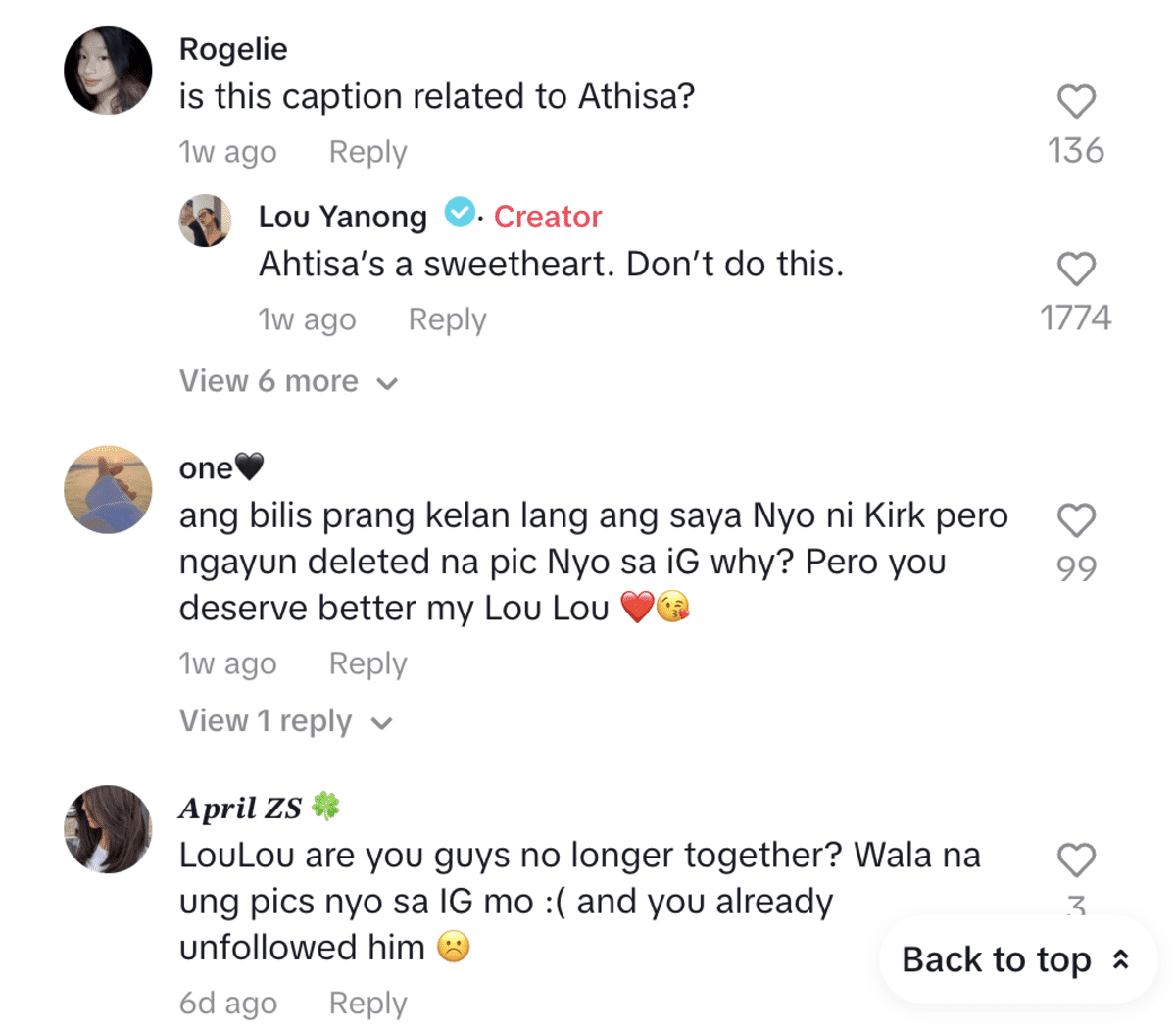 Lou Yanong unfollows BF Kirk Bondad on Instagram