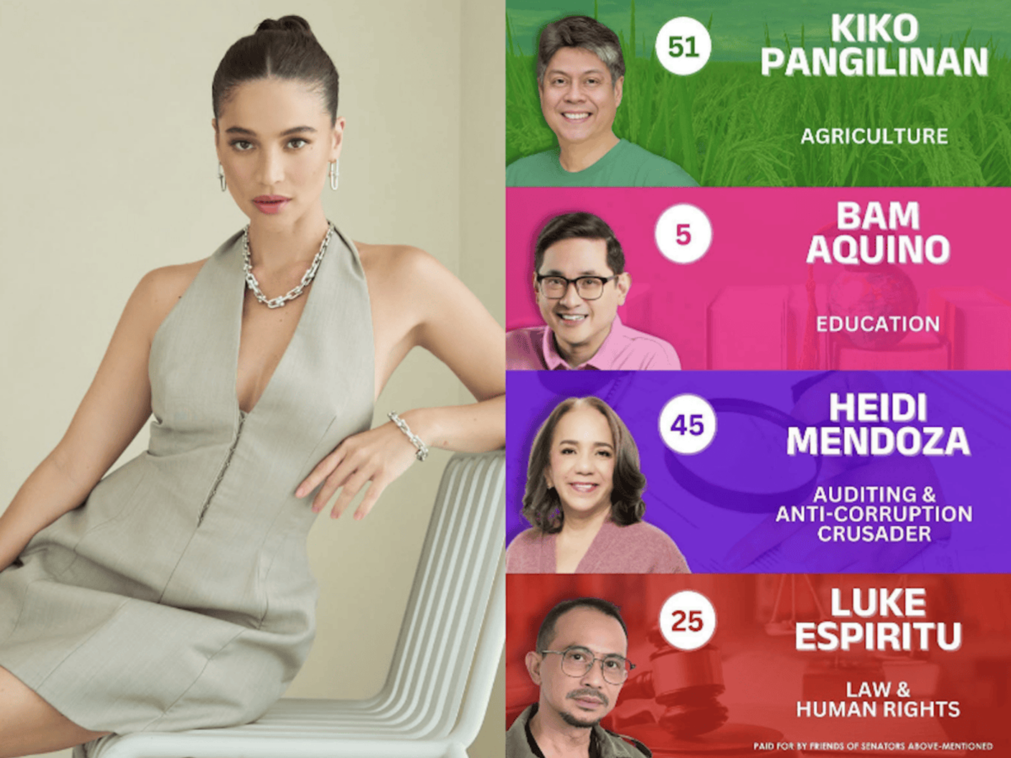 Anne Curtis includes Kiko, Bam, Heidi, Luke in her senatorial picks