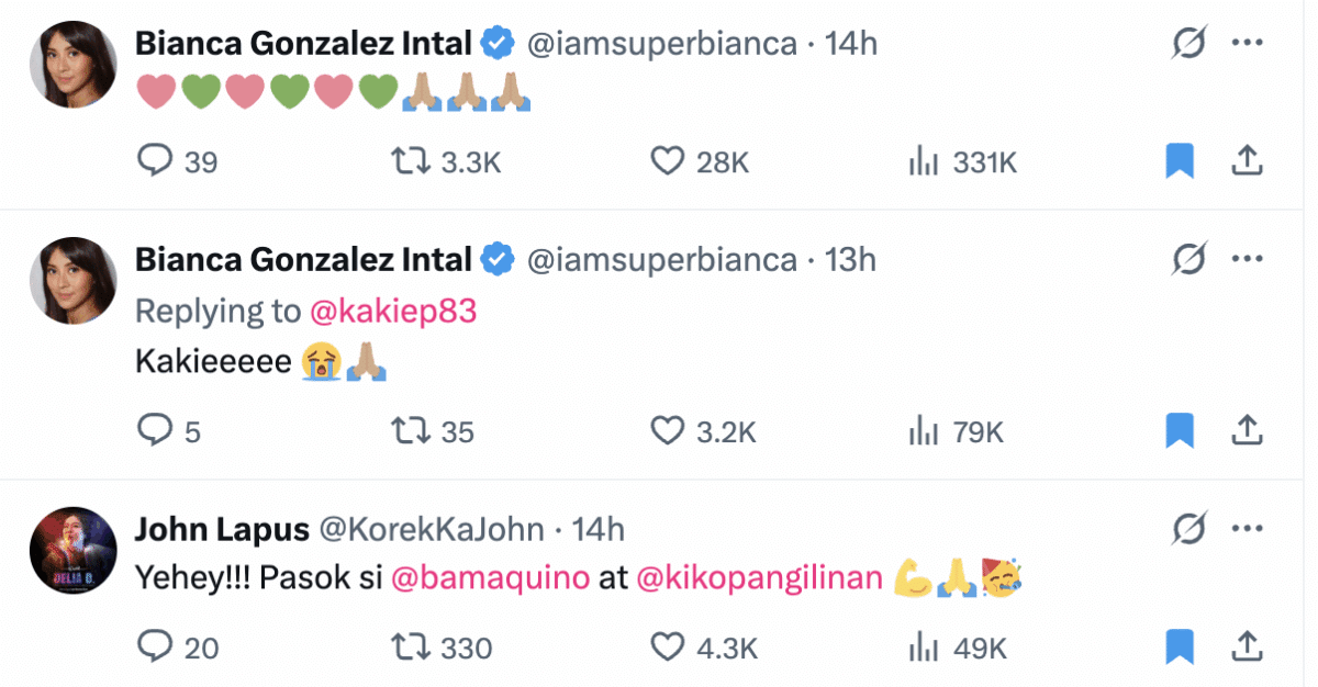 Celebrities on Bam Aquino, Kiko Pangilinan in Senate Magic 12