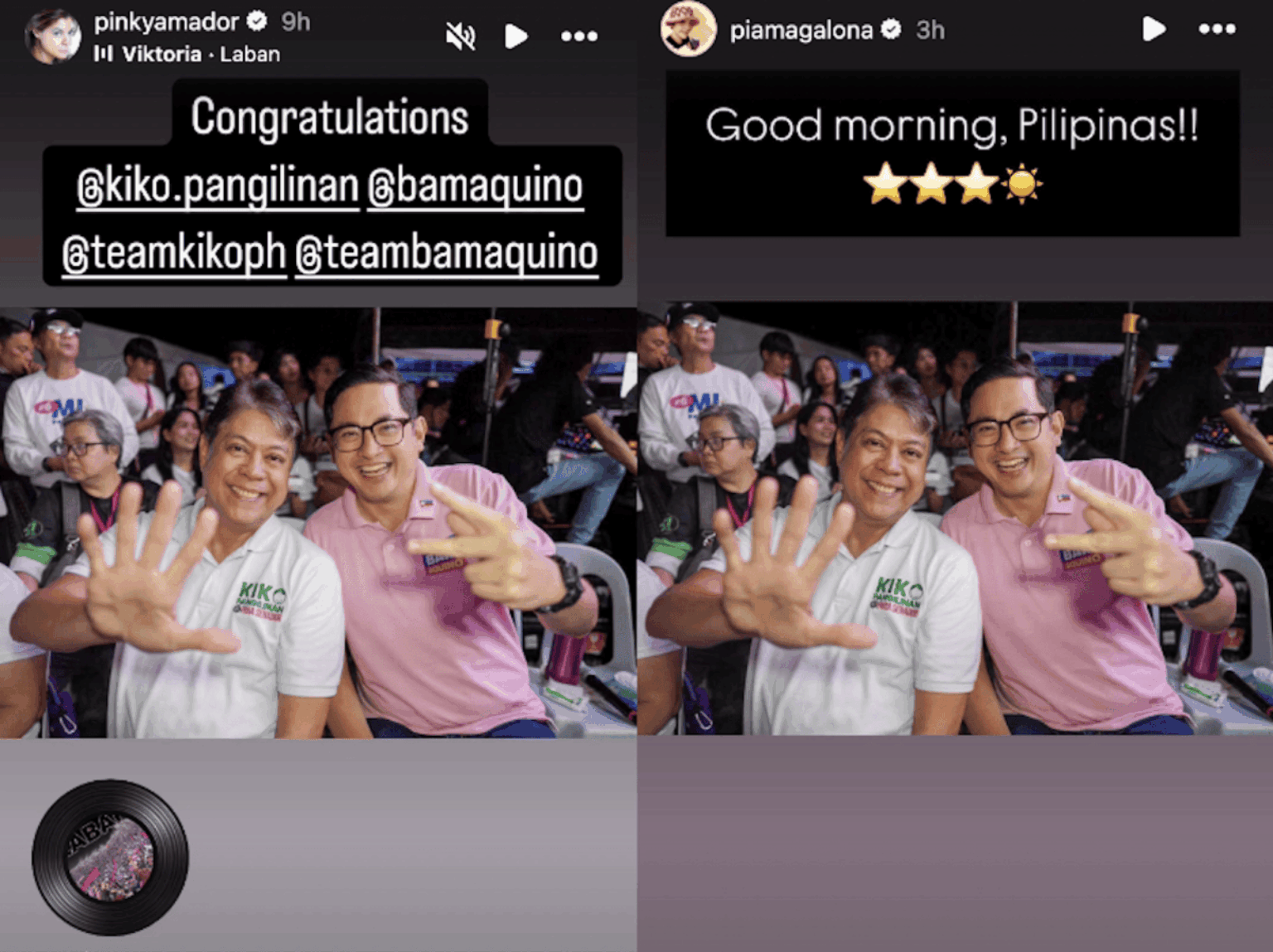 Celebrities on Bam Aquino, Kiko Pangilinan in Senate Magic 12