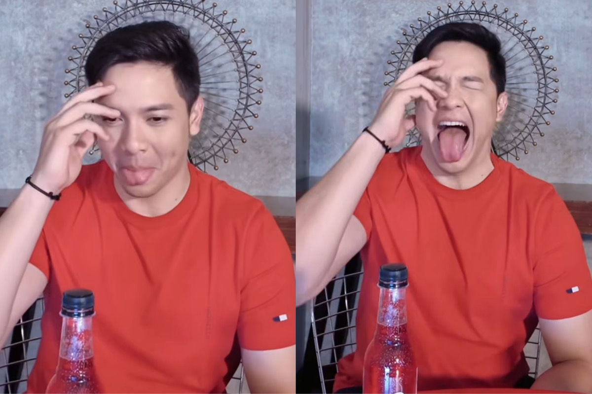 Alden Richards pokes fun at tongue-out meme, re-creates pose
