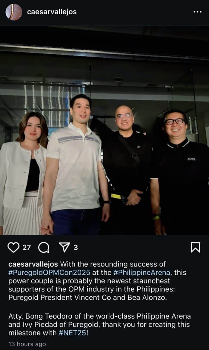 Bea Alonzo, Vincent Co spotted holding hands at OPM Con
