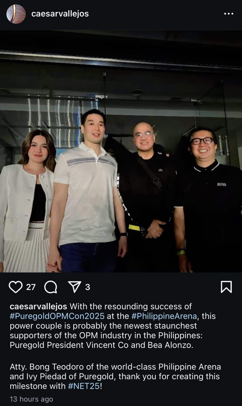 Bea Alonzo, Vincent Co spotted holding hands at OPM Con