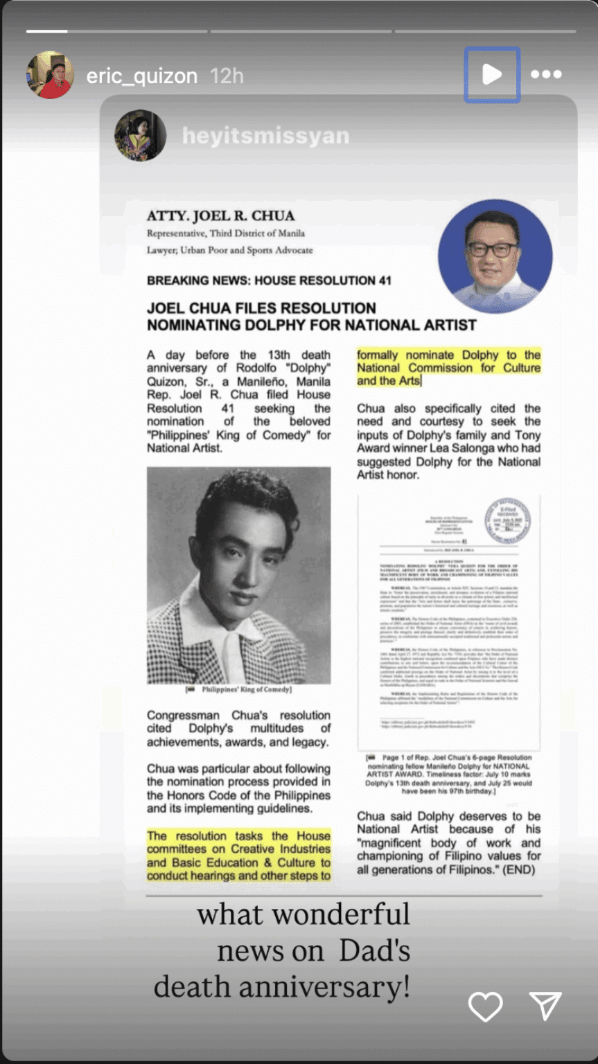 Zsa Zsa Padilla, Dolphy's kids mark his 13th death anniversary