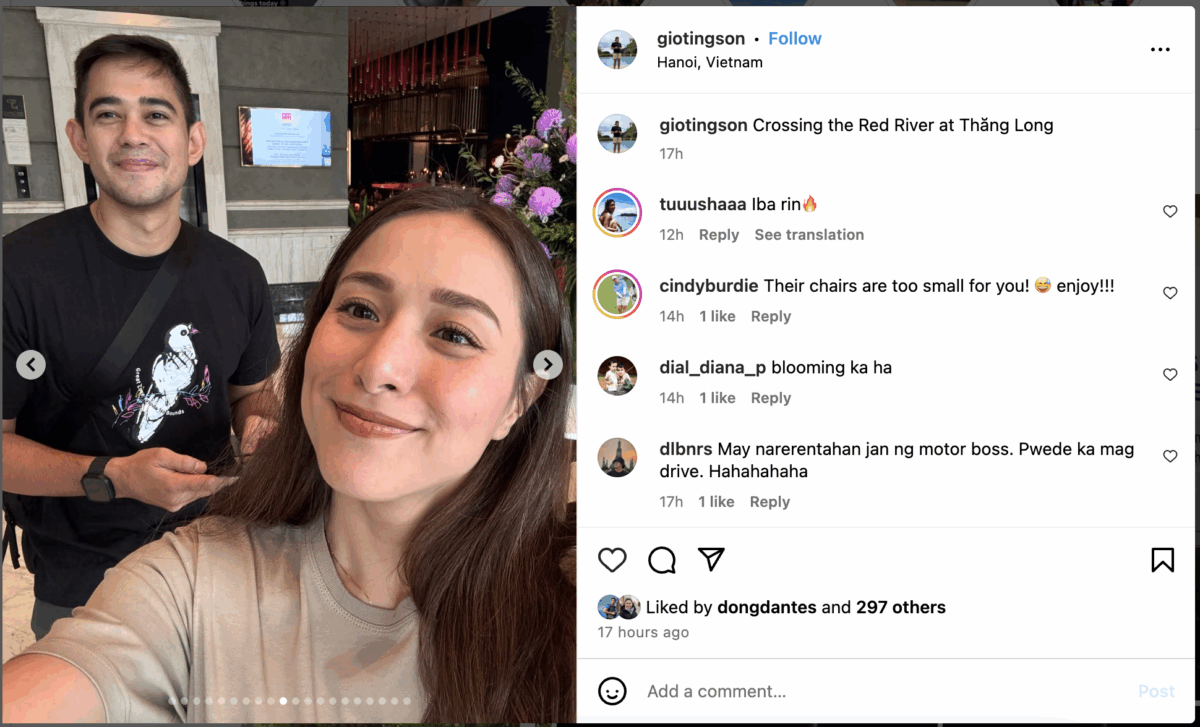 Cristine Reyes spotted with ex-NYC chair Gio Tingson in Vietnam