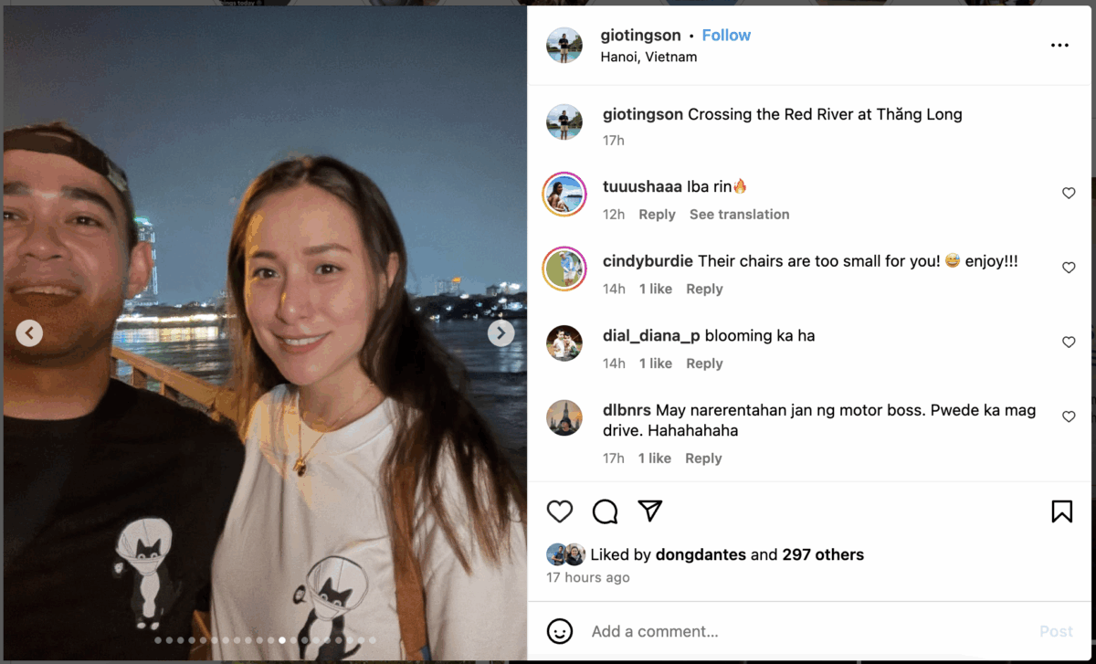 Cristine Reyes spotted with ex-NYC chair Gio Tingson in Vietnam