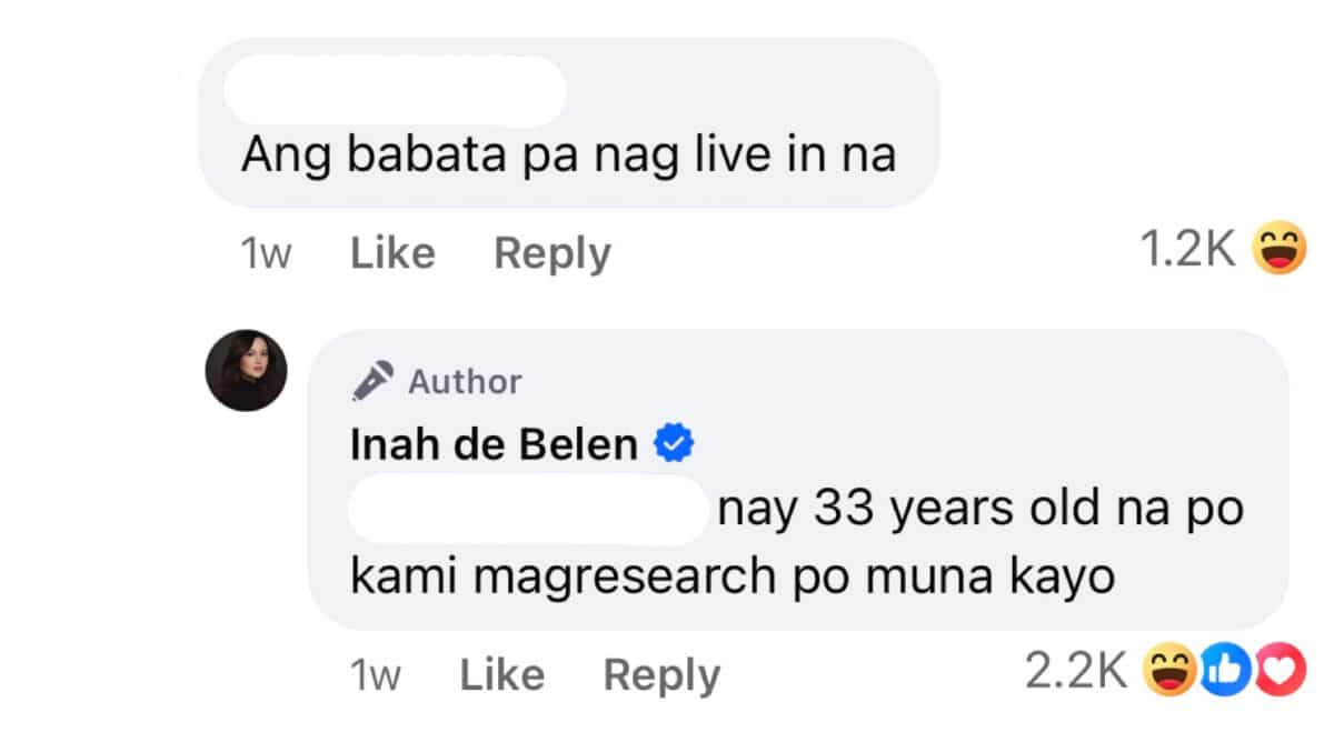 Inah de Belen addresses critics of live-in setup with Jake Vargas
