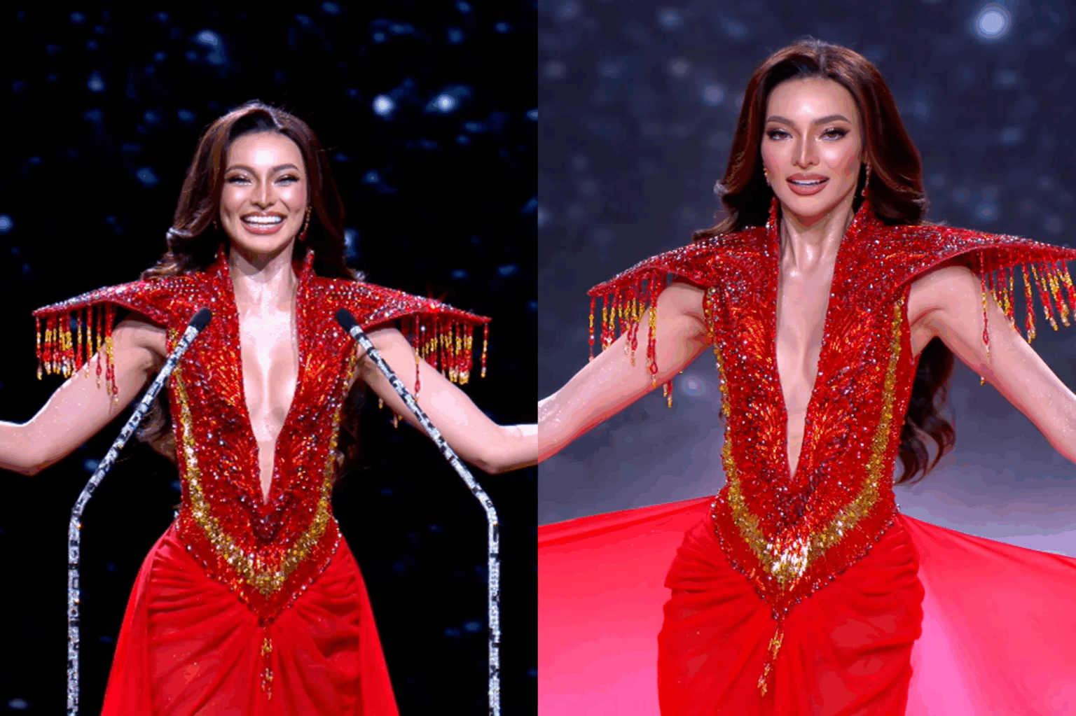 Emma Tiglao’s Miss Grand 2025 prelims gown draws cheers, jeers