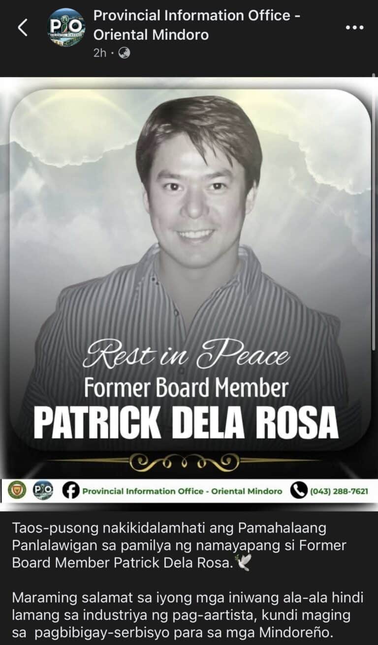 Actor-turned-politician Patrick Dela Rosa dies