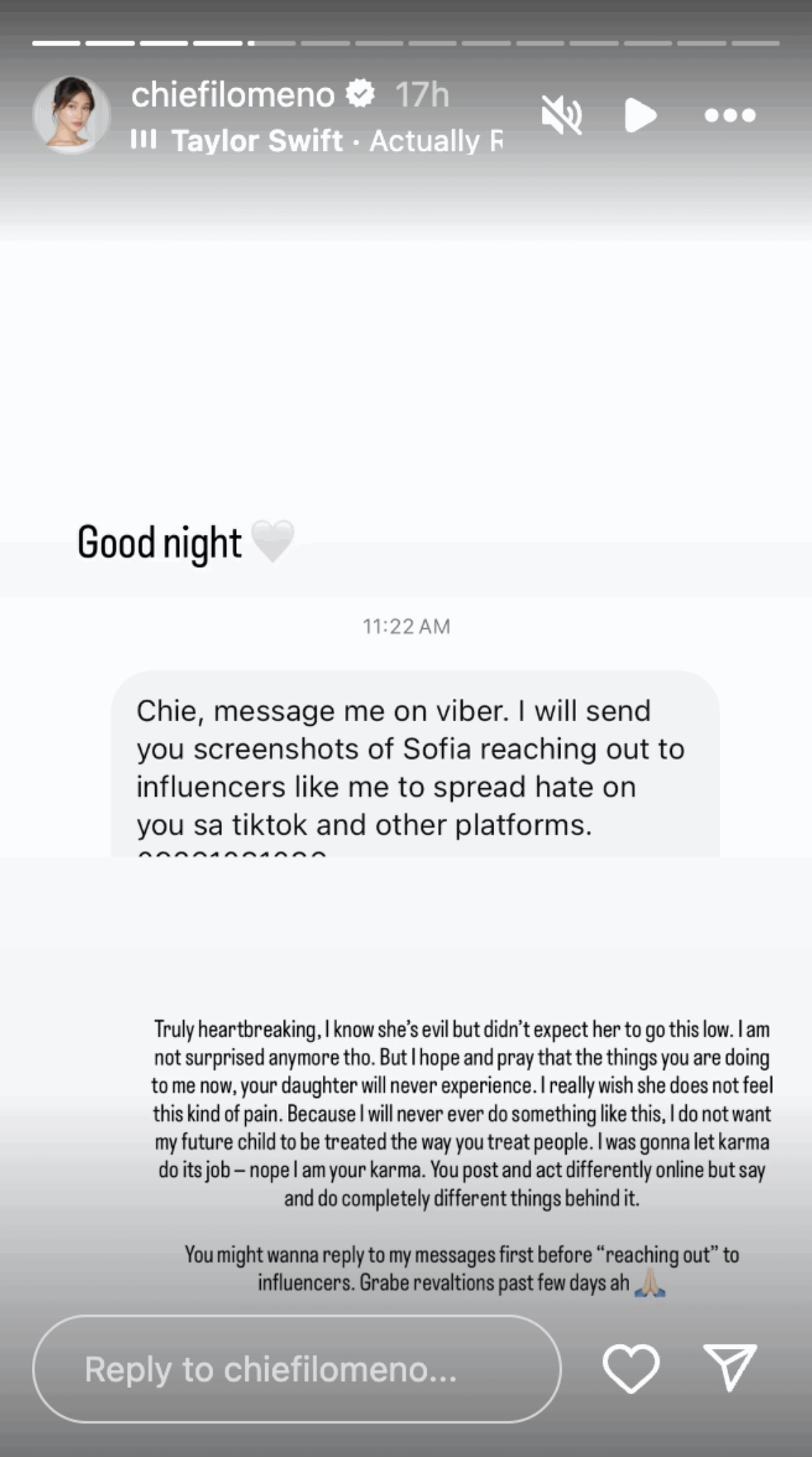 Chie Filomeno exposes a certain Sofia’s efforts to ruin her