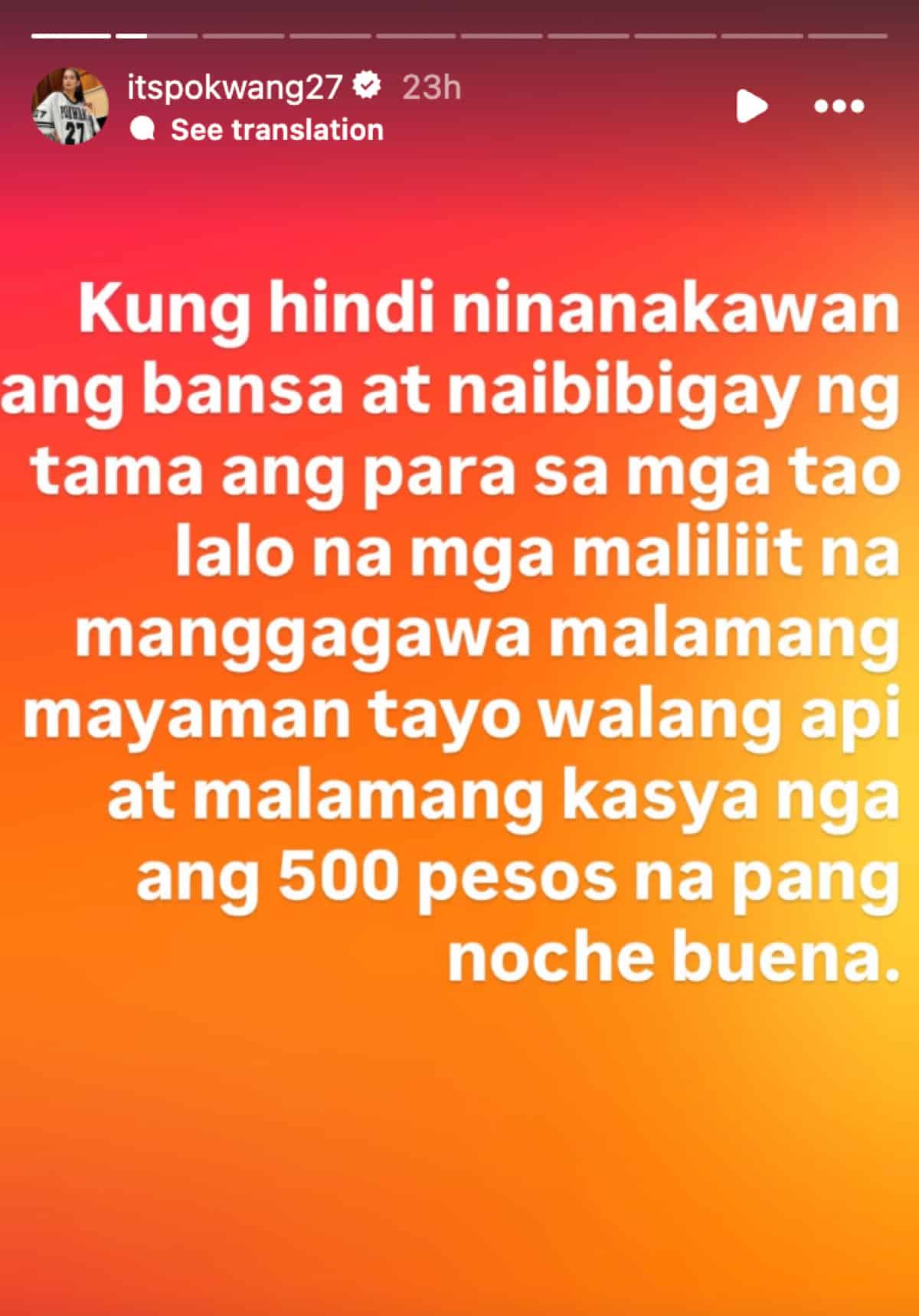 Benjamin Alves slams DTI’s P500 'noche buena' pitch