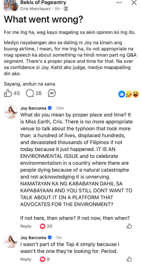Joy Barcoma okay to lose Miss Earth crown if she won’t speak up