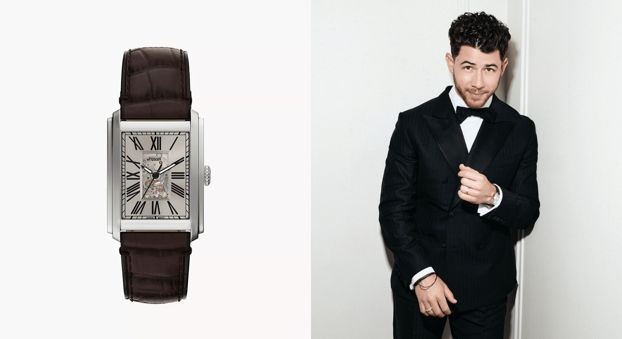 Golden Globe and Grammy-nominated Nick Jonas wears FOSSIL Carraway ...